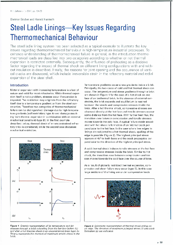 (PDF) Steel ladle linings – key issues regarding thermomechanical behaviour