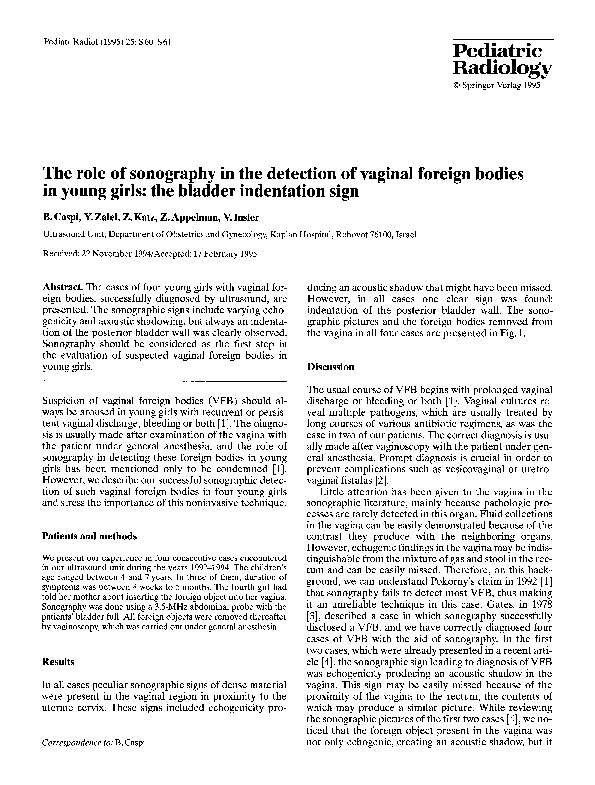 (PDF) The role of sonography in the detection of vaginal foreign bodies ...