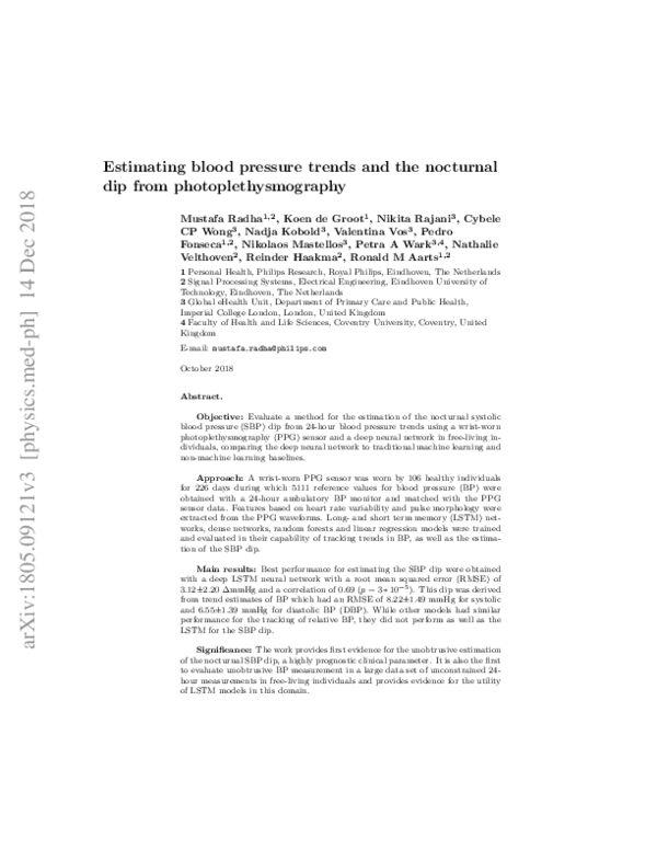 (PDF) Wrist-worn blood pressure tracking in healthy free-living ...