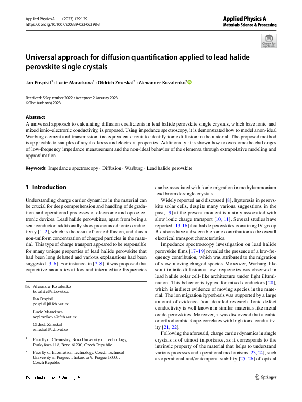 (PDF) Universal approach for diffusion quantification applied to lead ...