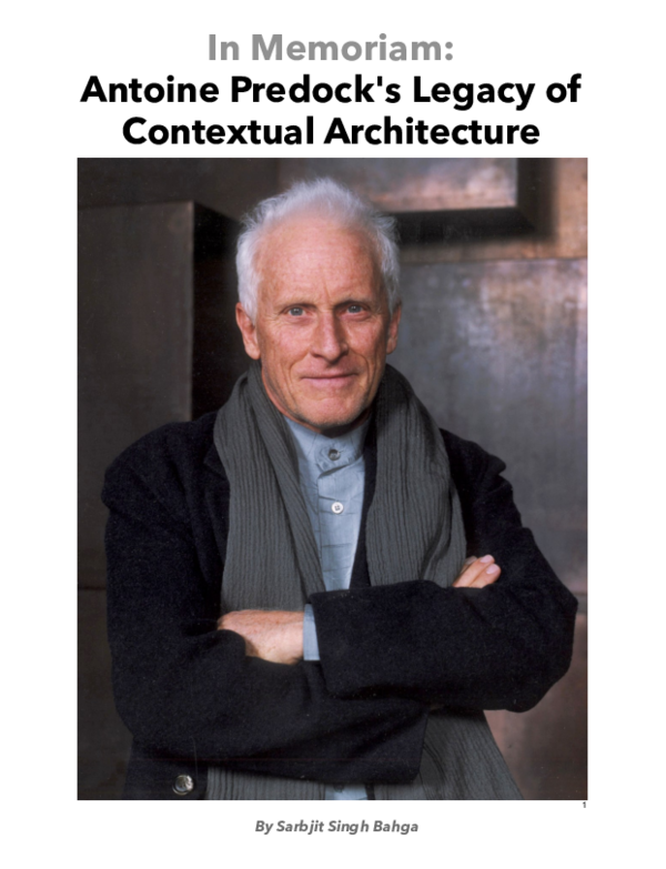 (PDF) In Memoriam: Antoine Predock's Legacy of Contextual Architecture.