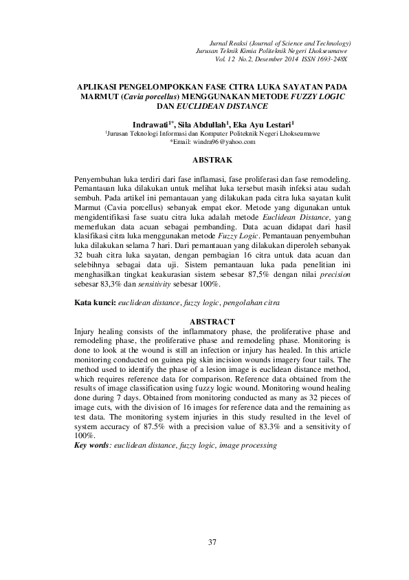 (PDF) APLIKASI PENGELOMPOKKAN FASE CITRA LUKA SAYATAN PADA MARMUT ...