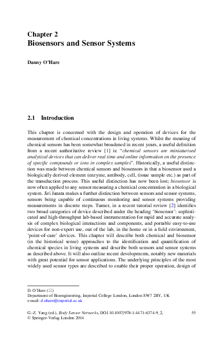 (PDF) Biosensors and Sensor Systems
