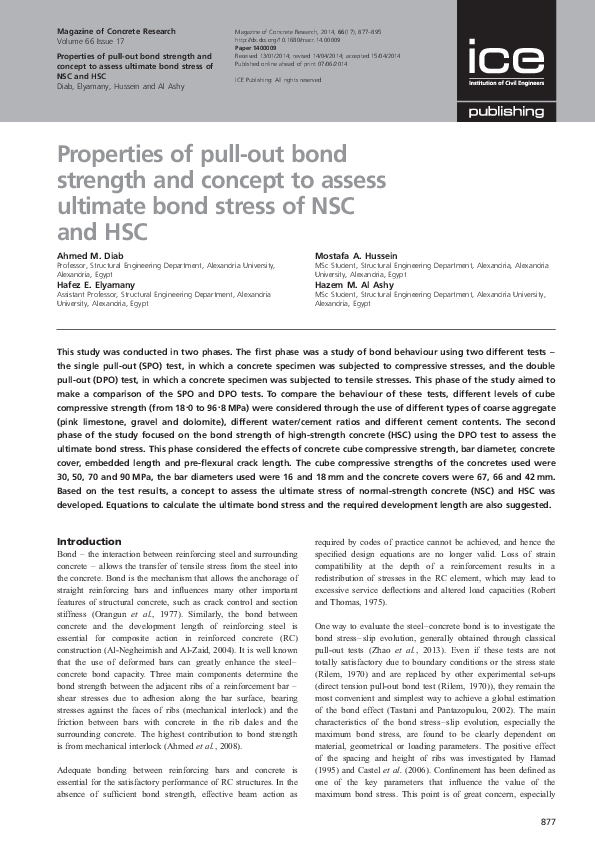(PDF) Properties of pull-out bond strength and concept to assess ...