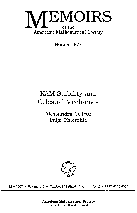 (PDF) KAM stability and celestial mechanics