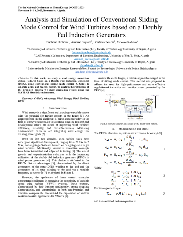 (PDF) Sliding Mode Control for DFIG Wind Turbines