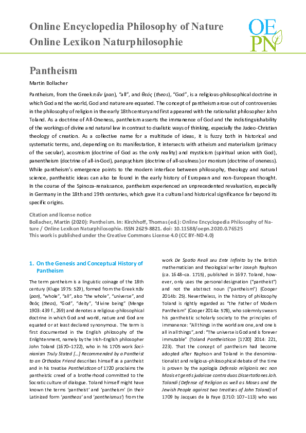 (PDF) Pantheism