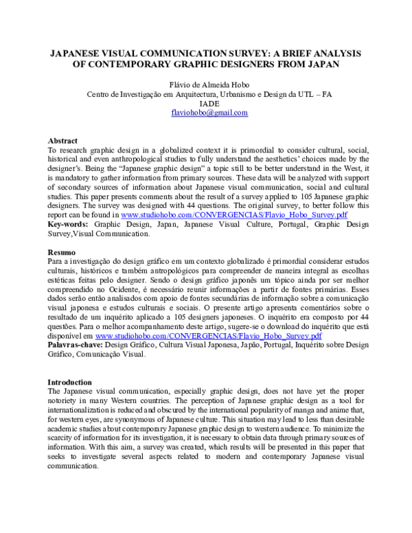 (PDF) Japanese Visual Communication Survey: a Brief Analysis of ...
