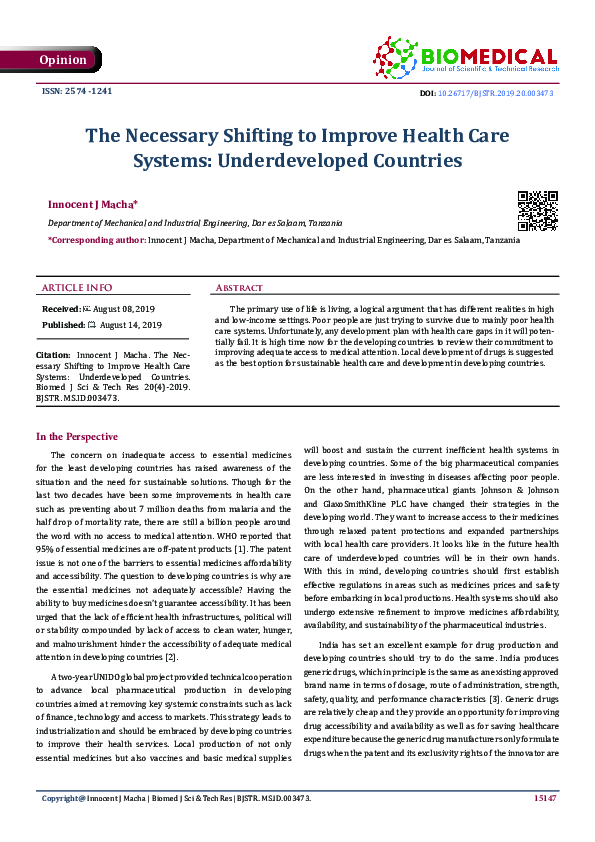 (PDF) Smart health care system for underdeveloped countries