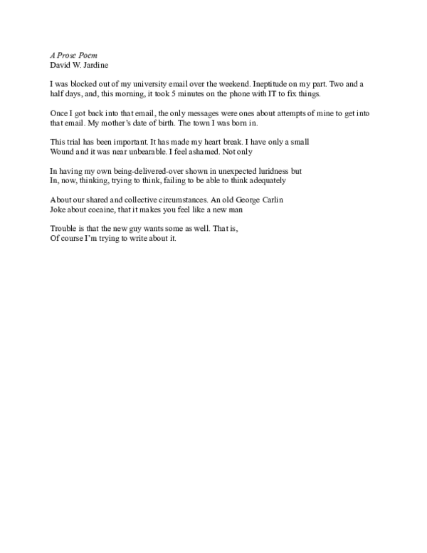 (PDF) A Prose Poem