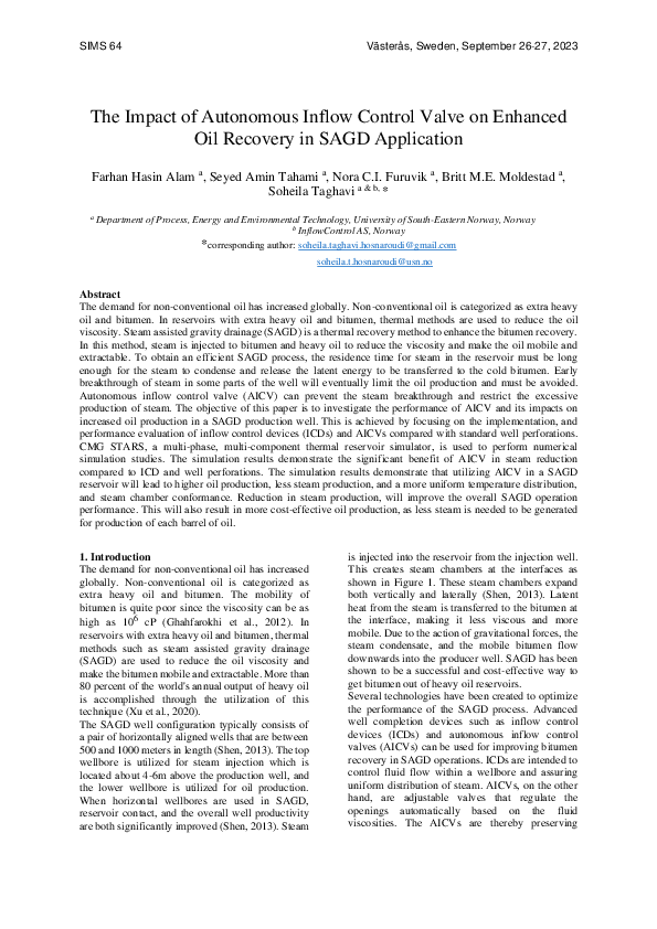 (PDF) The Impact of Autonomous Inflow Control Valve on Enhanced Oil ...