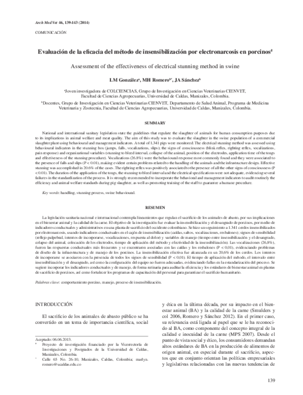 (PDF) Evaluación de la eficacia del método de insensibilización por ...