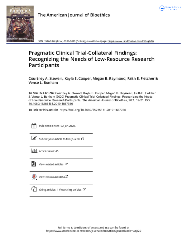 (PDF) Pragmatic Clinical Trial-Collateral Findings: Recognizing the ...