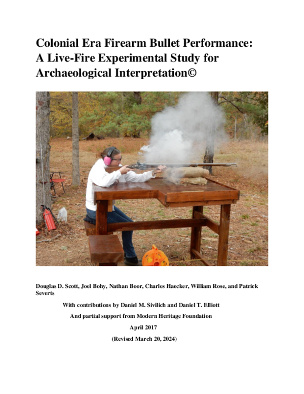 (PDF) Colonial Era Firearm Bullet Performance: A Live-Fire Experimental ...