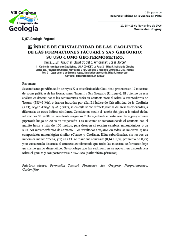 (PDF) Índice de cristalinidad de las caolinitas de las formaciones ...