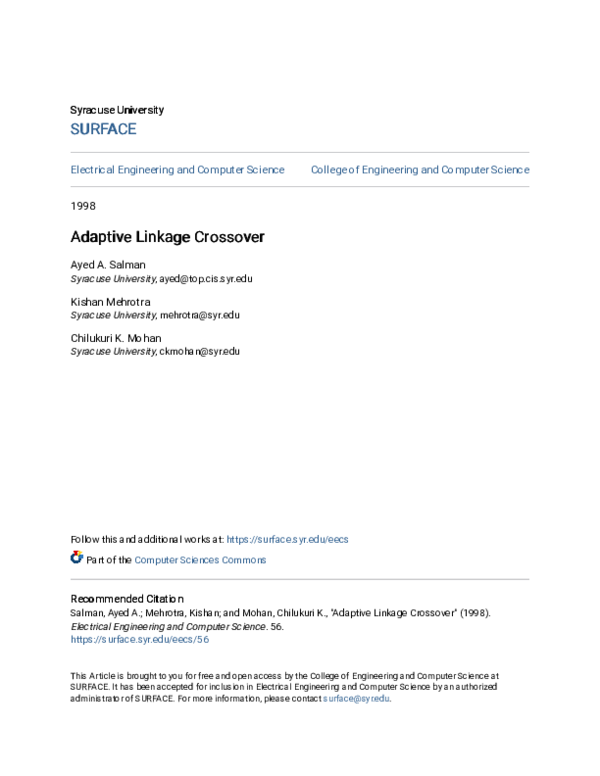 (PDF) Adaptive Linkage Crossover