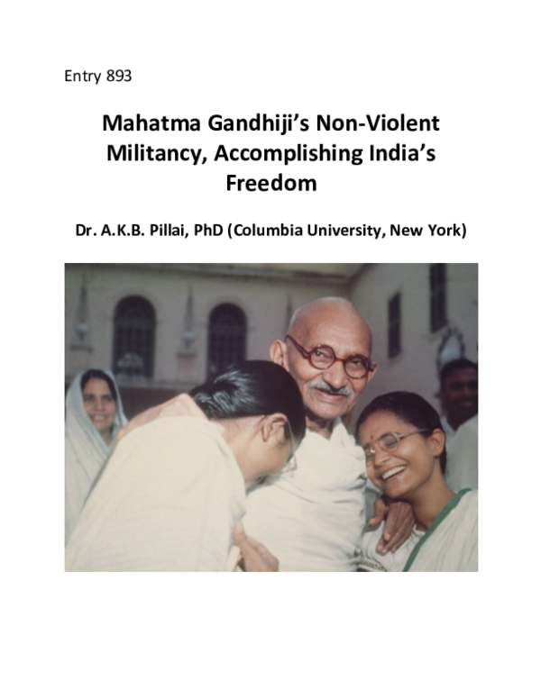 (PDF) Mahatma Gandhi's Non-Violent Militancy