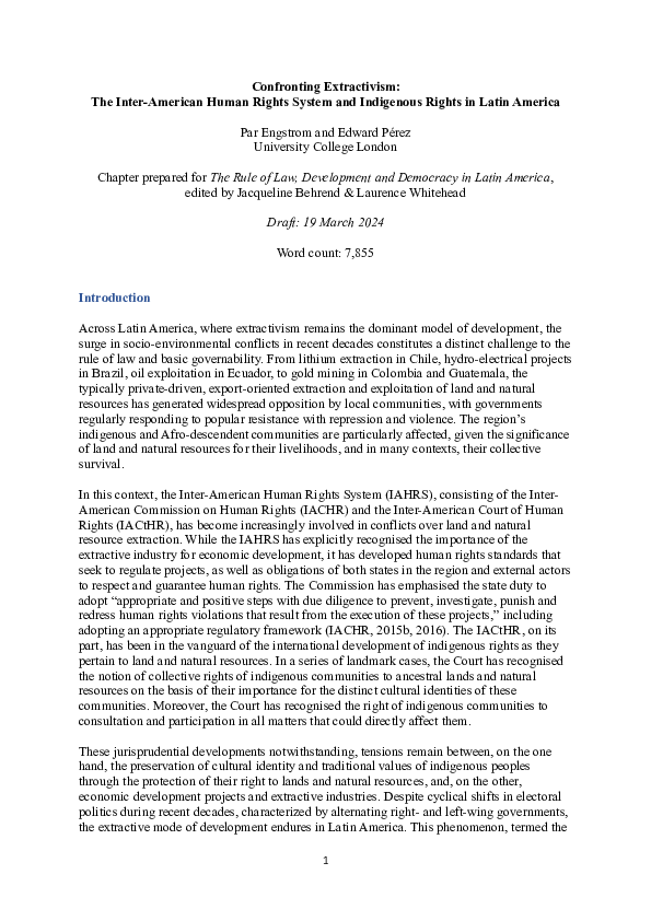 (PDF) Confronting Extractivism: The Inter-American Human Rights System ...