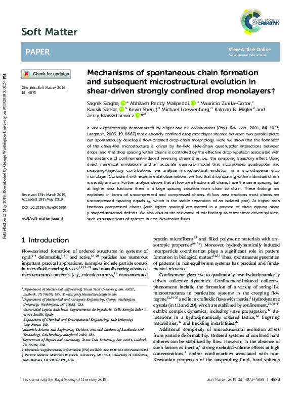 (PDF) Mechanisms of spontaneous chain formation and subsequent ...