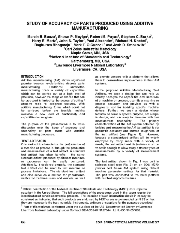 (PDF) Study of Accuracy of Parts Produced Using Additive Manufacturing ...