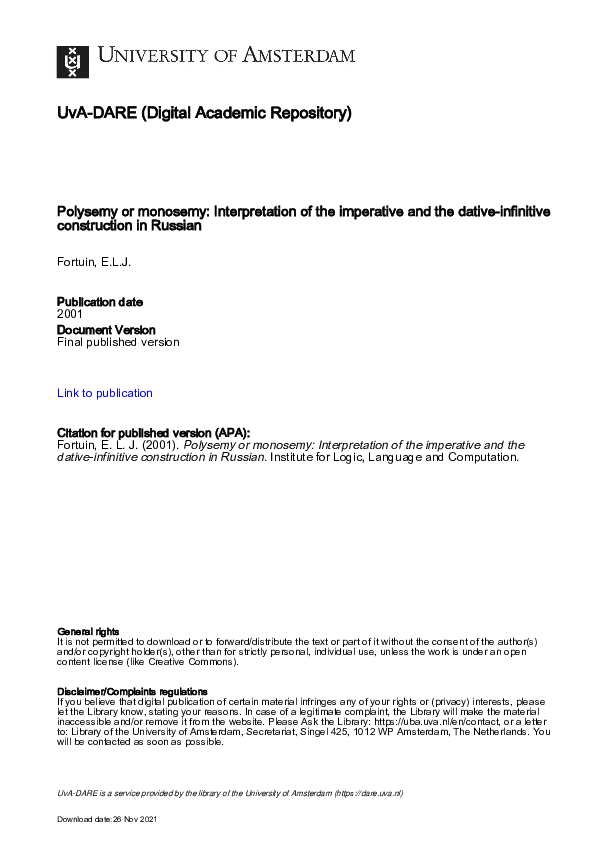 (PDF) Polysemy or monosemy: Interpretation of the imperative and the ...