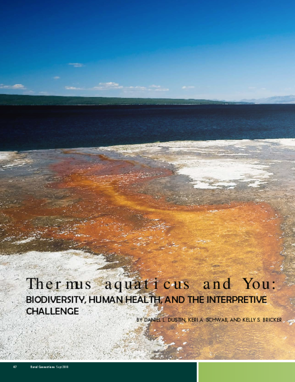 (PDF) Thermus aquaticus and You: Biodiversity, human health, and the ...