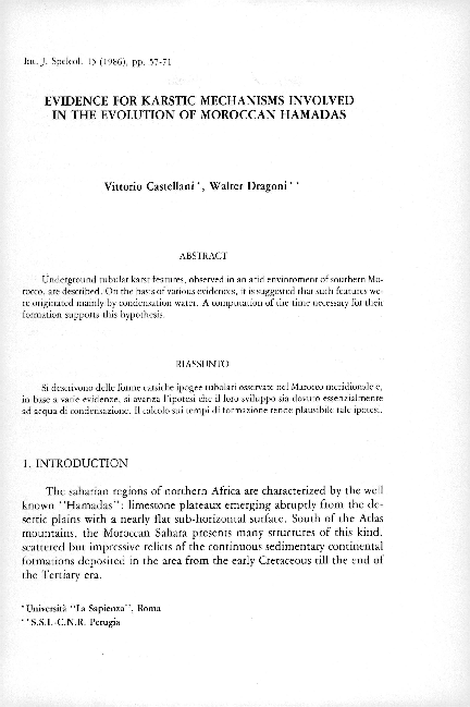 (PDF) Evidence for karstic mechanisms involved in the evolution of ...