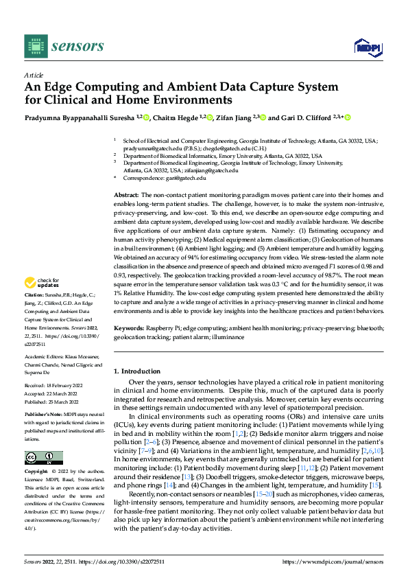(PDF) An Edge Computing and Ambient Data Capture System for Clinical ...
