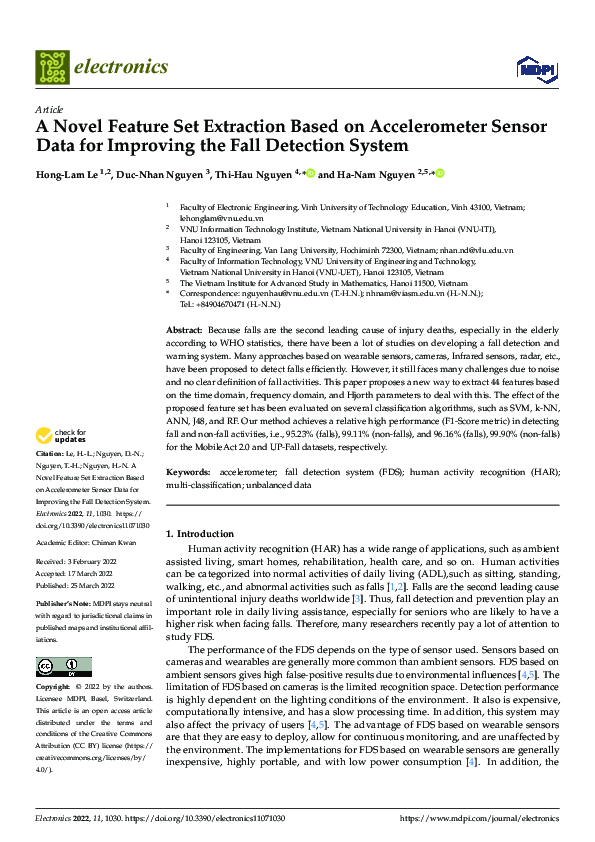 (PDF) A Novel Feature Set Extraction Based on Accelerometer Sensor Data for Improving the Fall ...