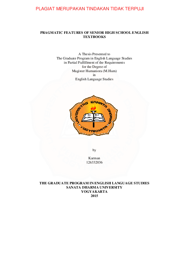 (PDF) Pragmatic features of senior high school English textbooks