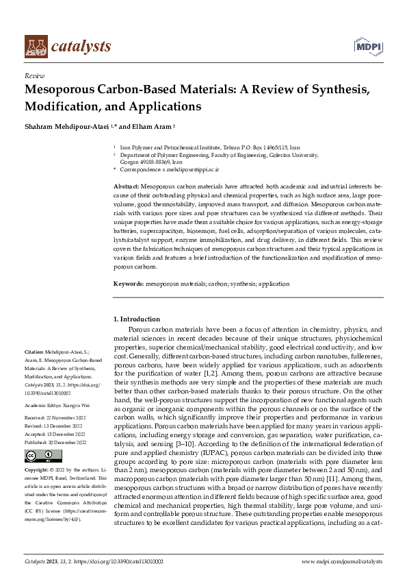 (PDF) Mesoporous Carbon-Based Materials: A Review of Synthesis ...