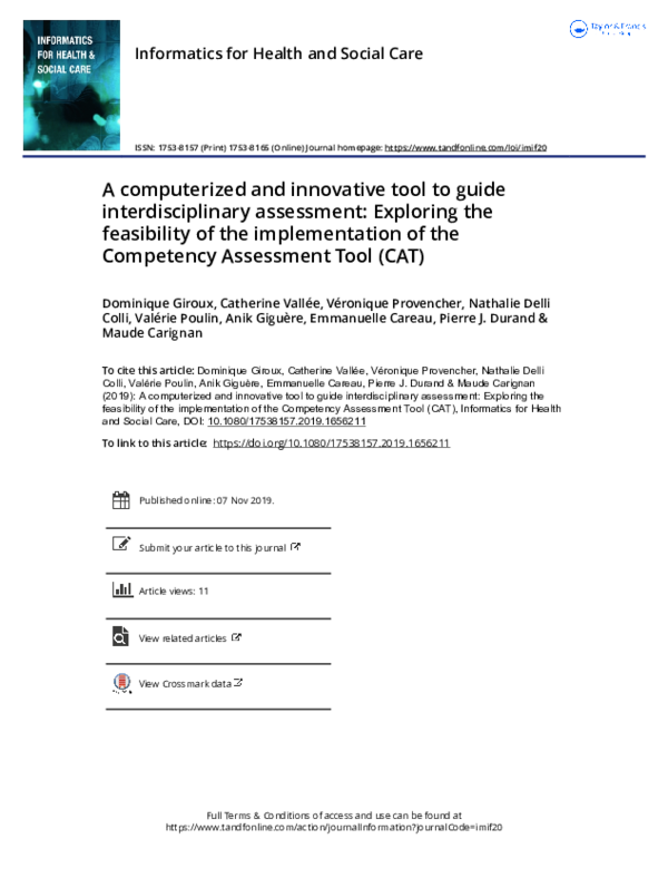 (PDF) A computerized and innovative tool to guide interdisciplinary assessment: Exploring the ...
