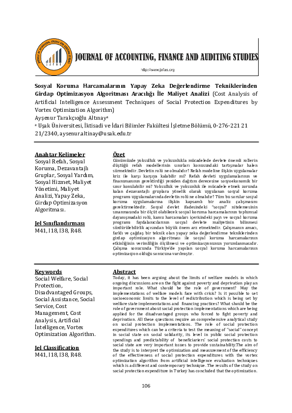 Pdf Cost Analysis Of Artificial Intelligence Assessment Techniques Of Social Protection 
