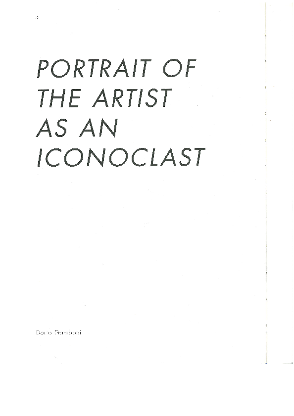 (PDF) Portrait of the Artist as an Iconoclast