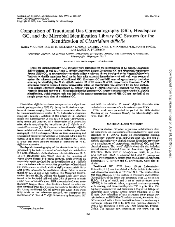 (PDF) Comparison of traditional gas chromatography (GC), headspace GC ...