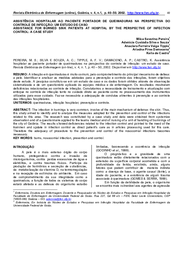 (PDF) Assistance for Burned Sink Patients at Hospital by the ...