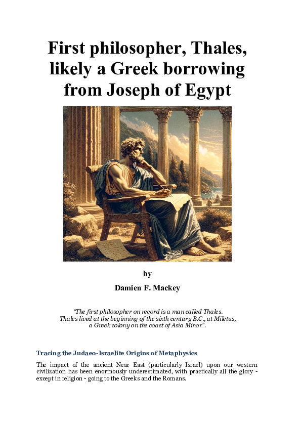 (DOC) First philosopher, Thales, likely a Greek borrowing from Joseph ...