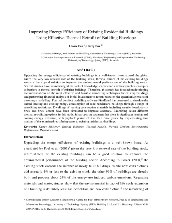 (PDF) Improving energy efficiency of existing residential buildings ...