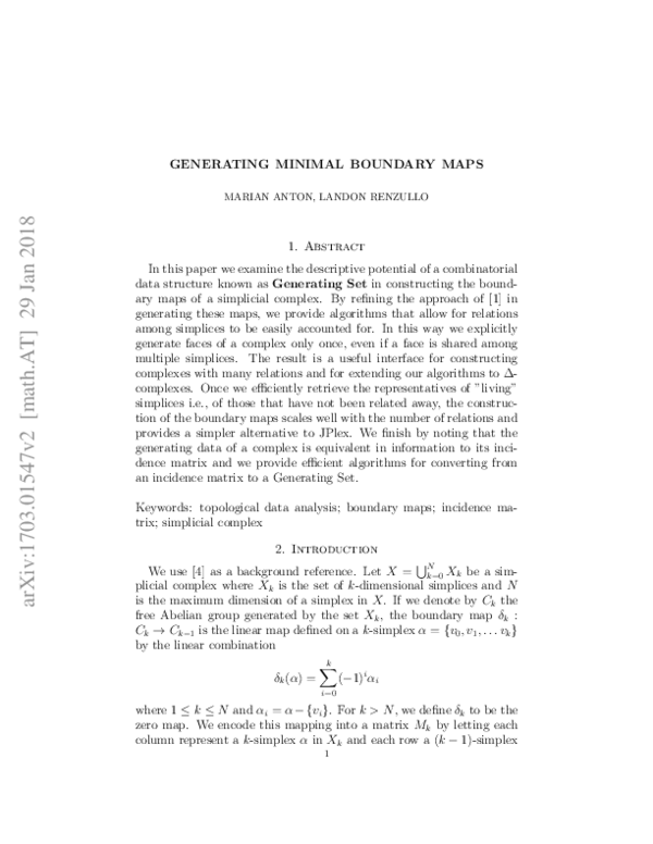 (PDF) On the Generation of Boundary Matrices for Simplicial and Delta ...