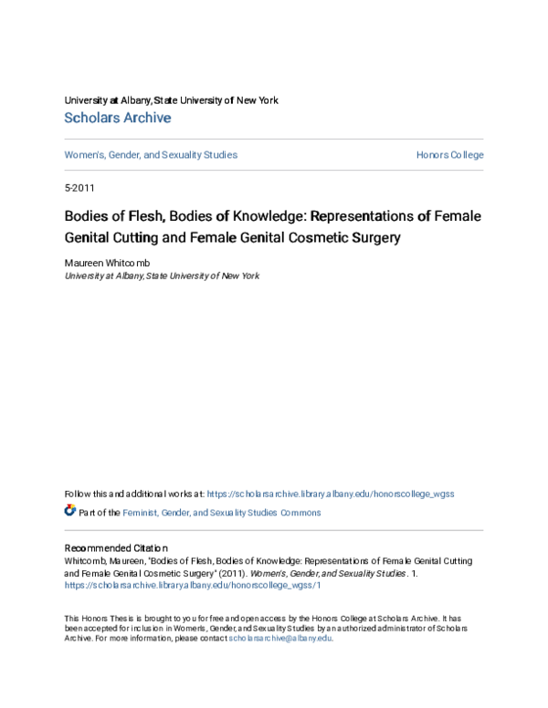 (PDF) Bodies of Flesh, Bodies of Knowledge: Representations of Female ...