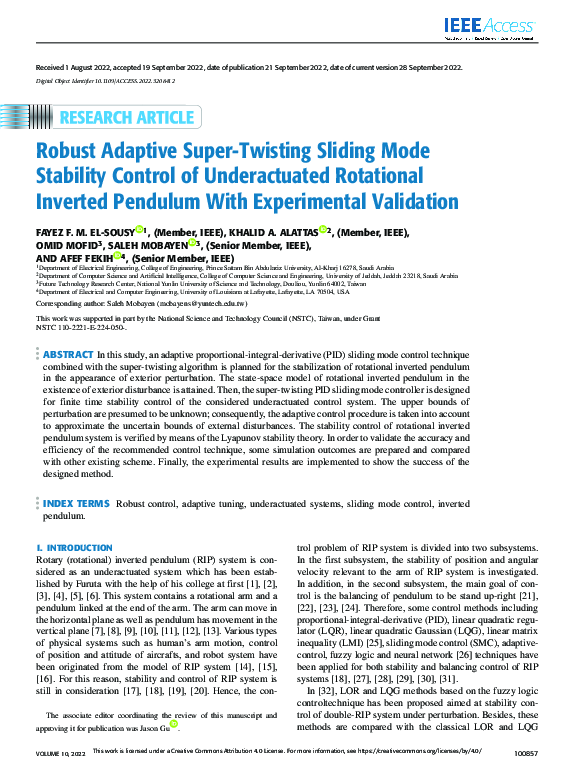 (PDF) Robust Adaptive Super-Twisting Sliding Mode Stability Control of Underactuated Rotational ...