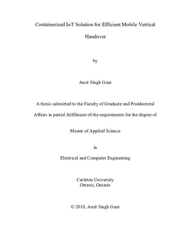 (PDF) Containerized IoT Solution for Efficient Mobile Vertical Handover