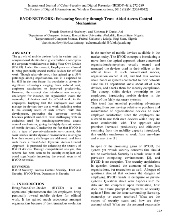(PDF) BYOD NETWORK: Enhancing Security through Trust–Aided Access ...