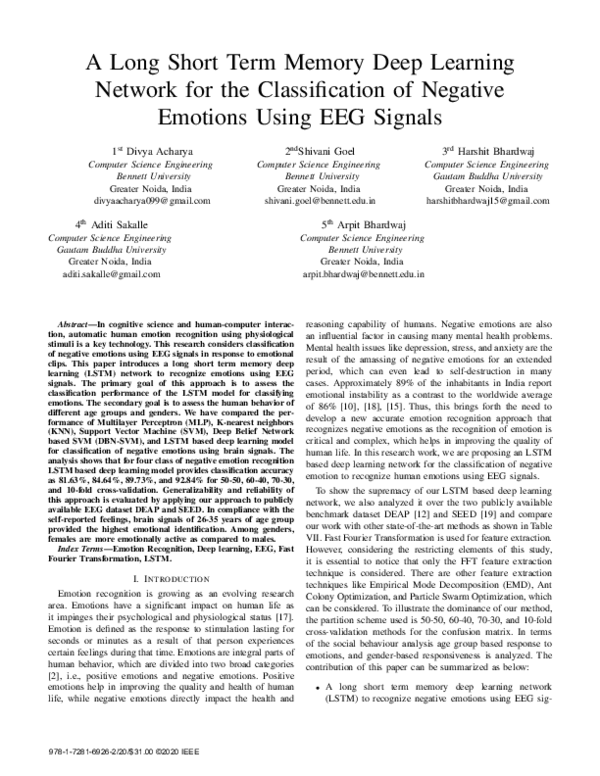 (PDF) A Long Short Term Memory Deep Learning Network for the ...