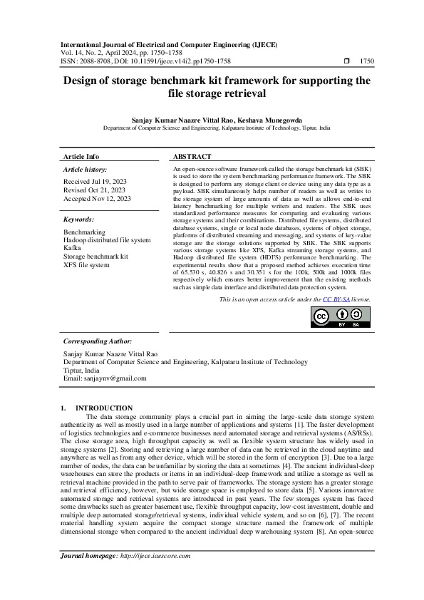 (PDF) Design of storage benchmark kit framework for supporting the file ...
