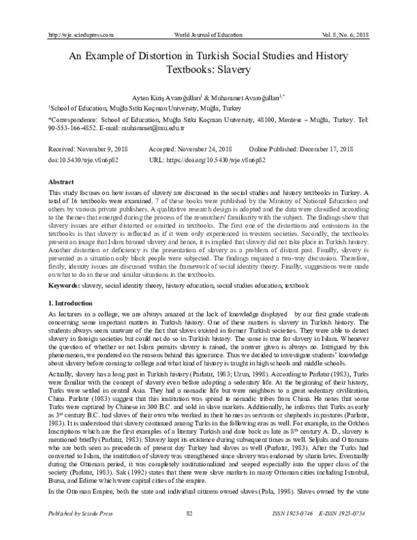 (PDF) An Example of Distortion in Turkish Social Studies and History ...