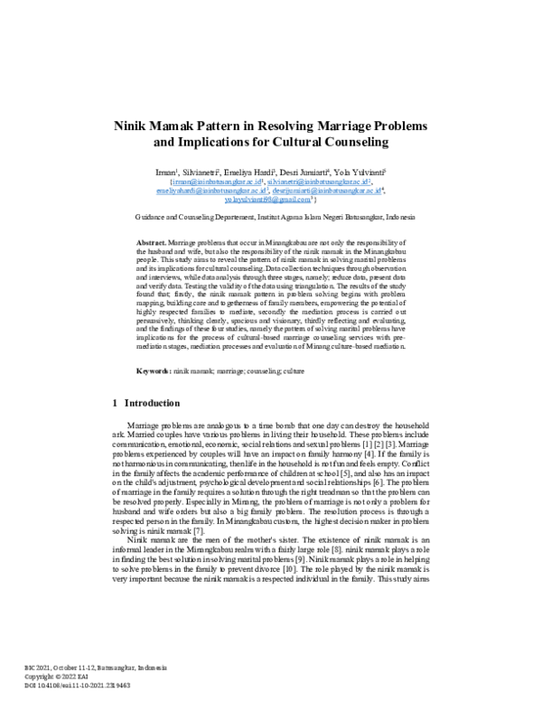 (PDF) Ninik Mamak Pattern in Resolving Marriage Problems and ...