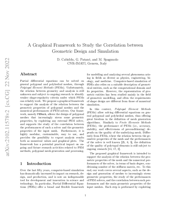 (PDF) A Graphical Framework to Study the Correlation between Geometric Design and Simulation