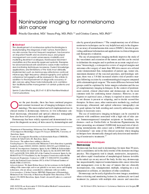 (PDF) Noninvasive imaging for nonmelanoma skin cancer | Priscila ...