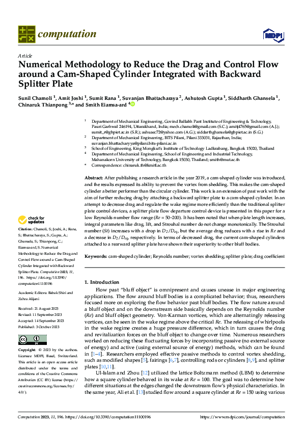 (PDF) Numerical Methodology to Reduce the Drag and Control Flow around ...